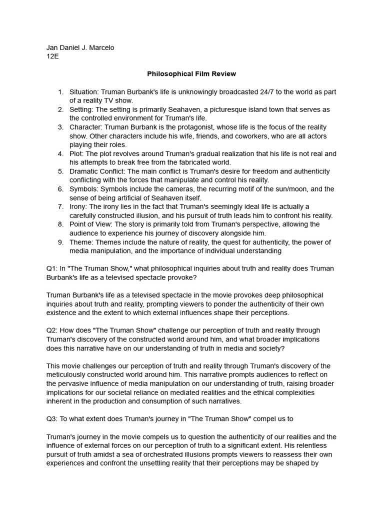 Marcelo Film Review | PDF | Reality | Truth