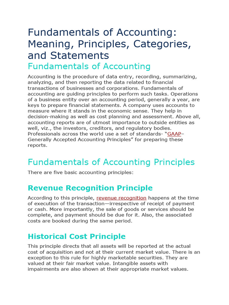 Fundamentals of Accounting | PDF | Debits And Credits | Balance Sheet