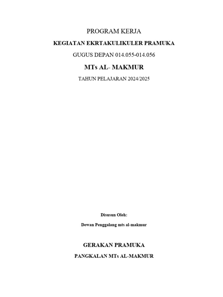 Program Pramuka MTs AL-MAKMUR | PDF