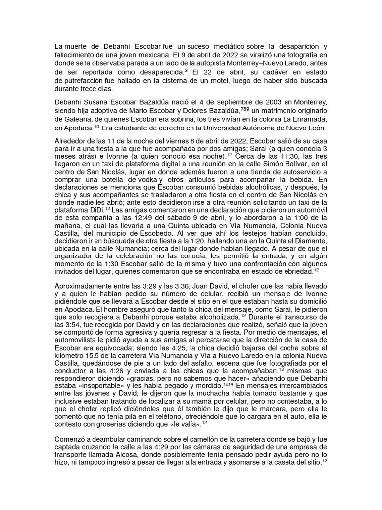 Debhani Esocbar Caso | PDF