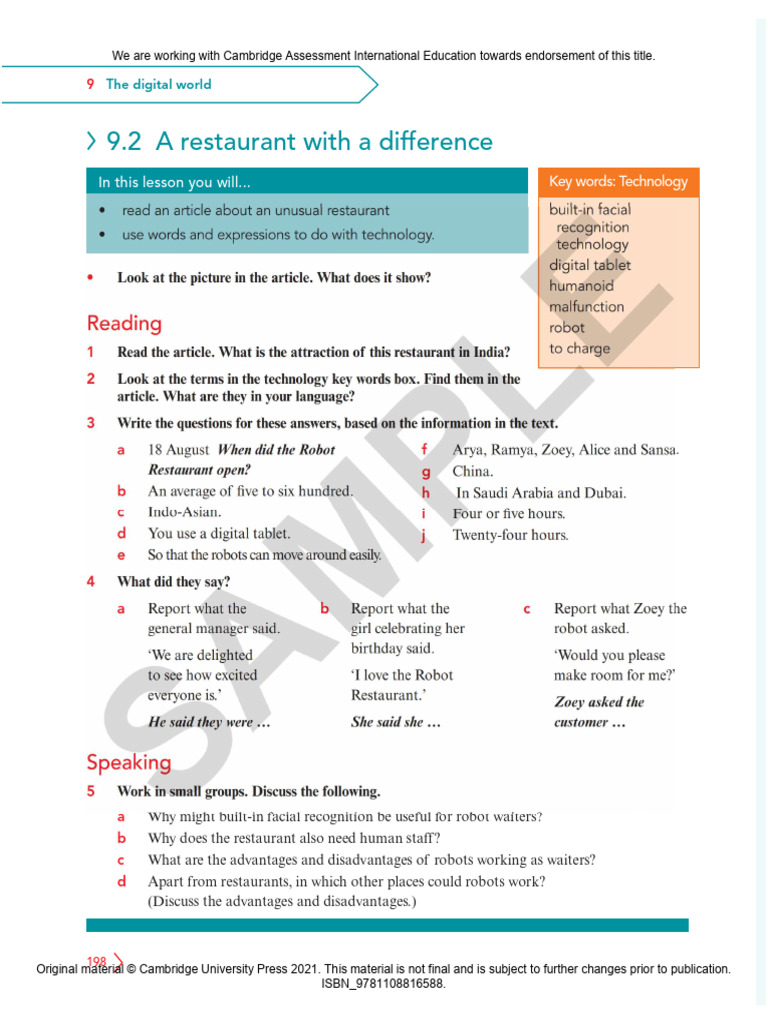Teaching materials | PDF | Restaurants