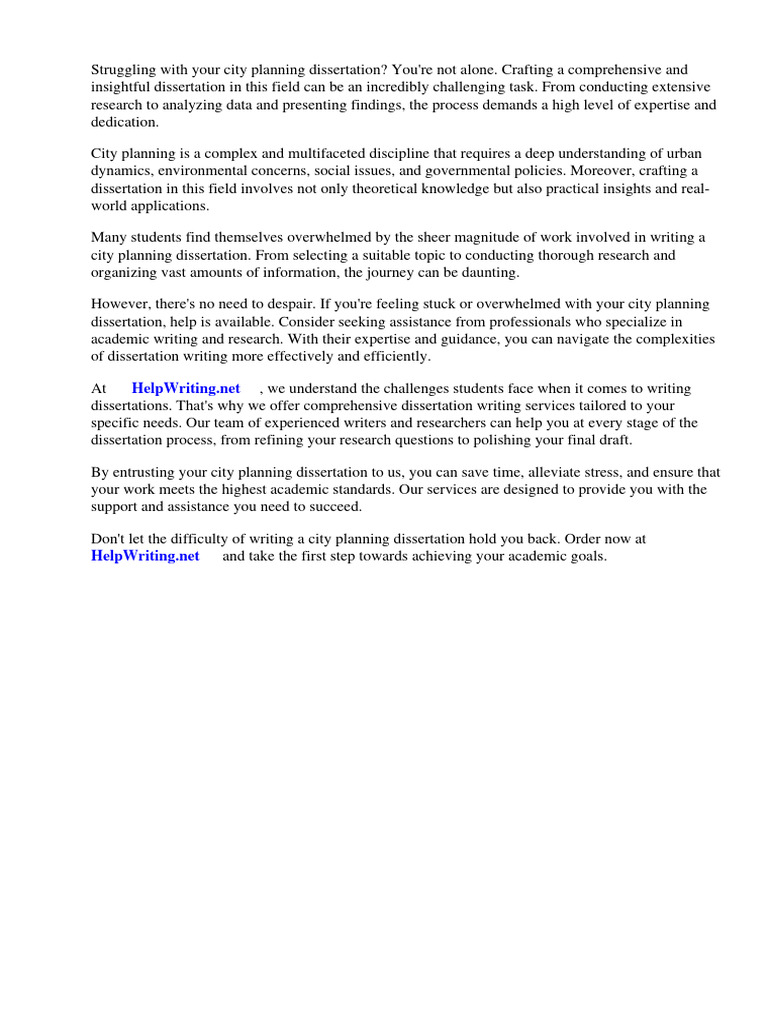 City Planning Dissertation | PDF | Thesis | Urban Planning