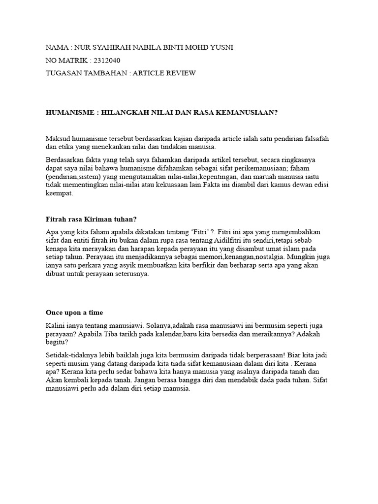 HUMANISME | PDF | Filsafat