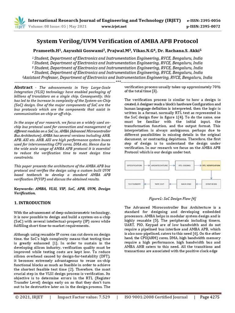 UVM Verification of AMBA APB Protocol | PDF | System On A Chip ...