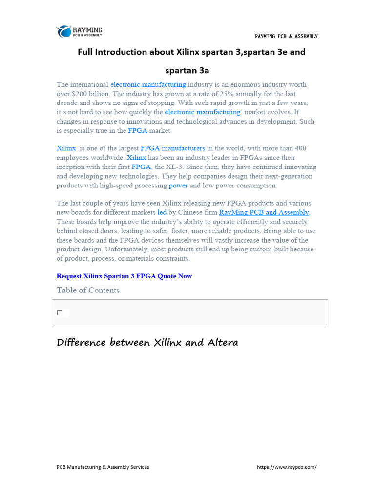 Full Introduction About Xilinx Spartan 3,Spartan 3e and Spartan 3a | PDF | Field Programmable ...