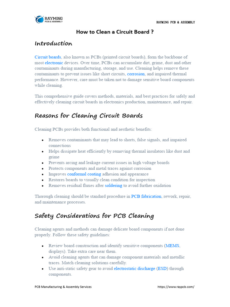 PCB Cleaning Methods and Best Practices | PDF | Printed Circuit Board ...