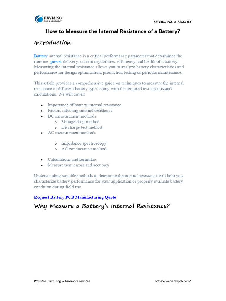 How To Measure The Internal Resistance of A Battery | PDF | Electrical ...