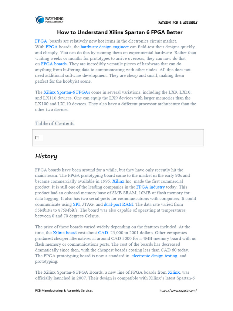 How To Understand Xilinx Spartan 6 FPGA Better | PDF | Field Programmable Gate Array | System On ...
