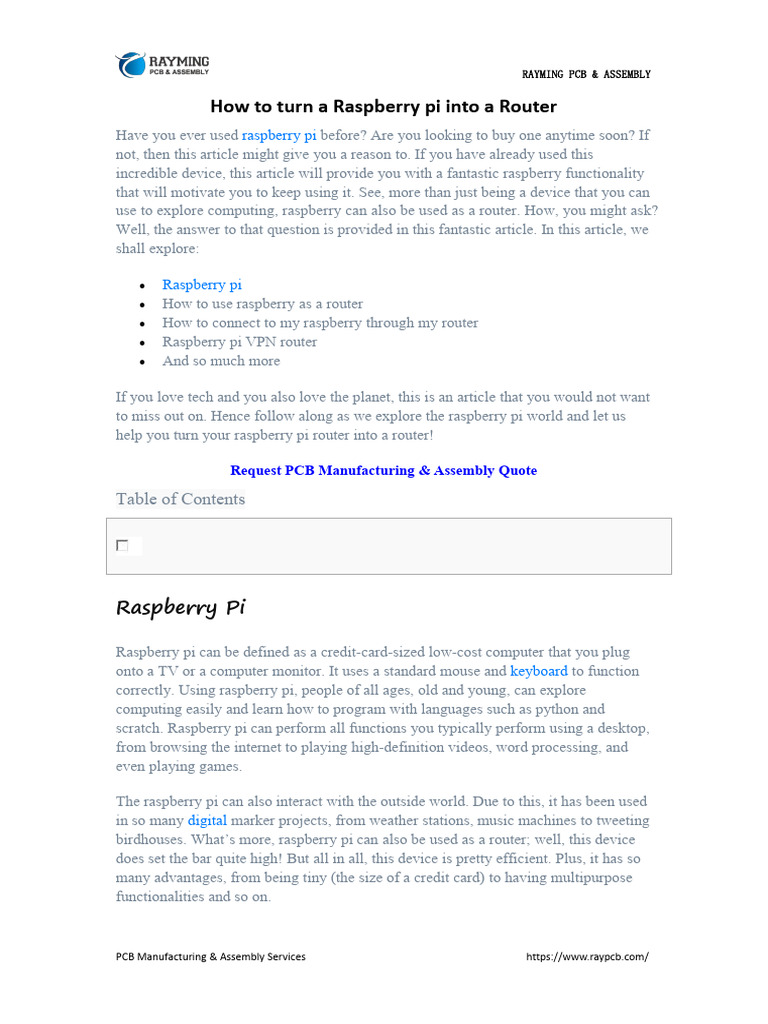 How To Turn A Raspberry Pi Into A Router | Download Free PDF | Raspberry Pi | Ip Address