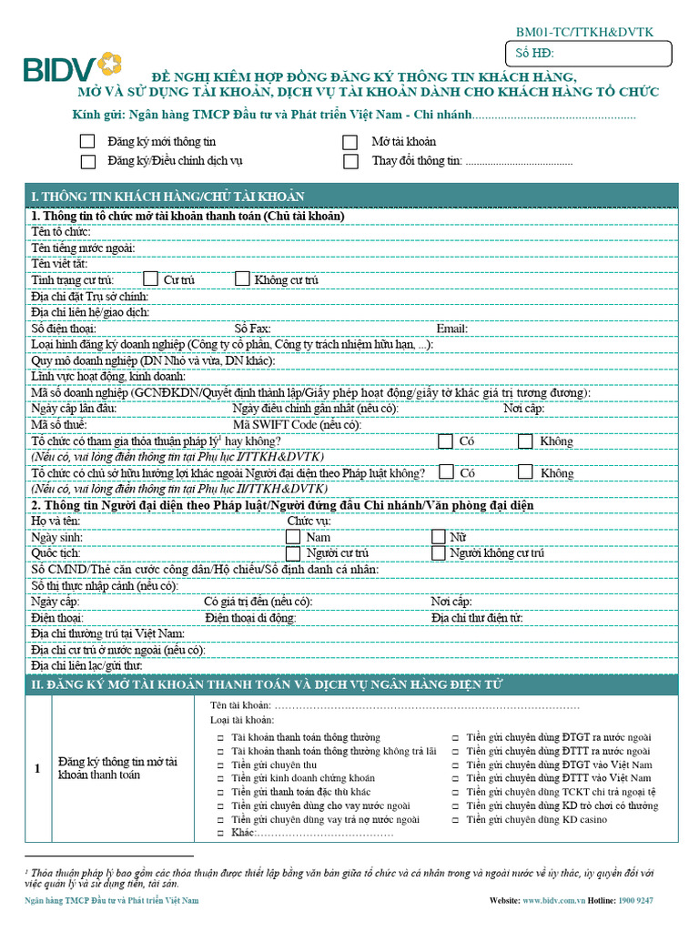 Mau Ngan Hang BIDV | PDF