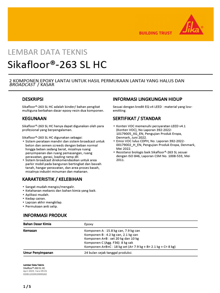 Sikafloor 263 SLHC | PDF