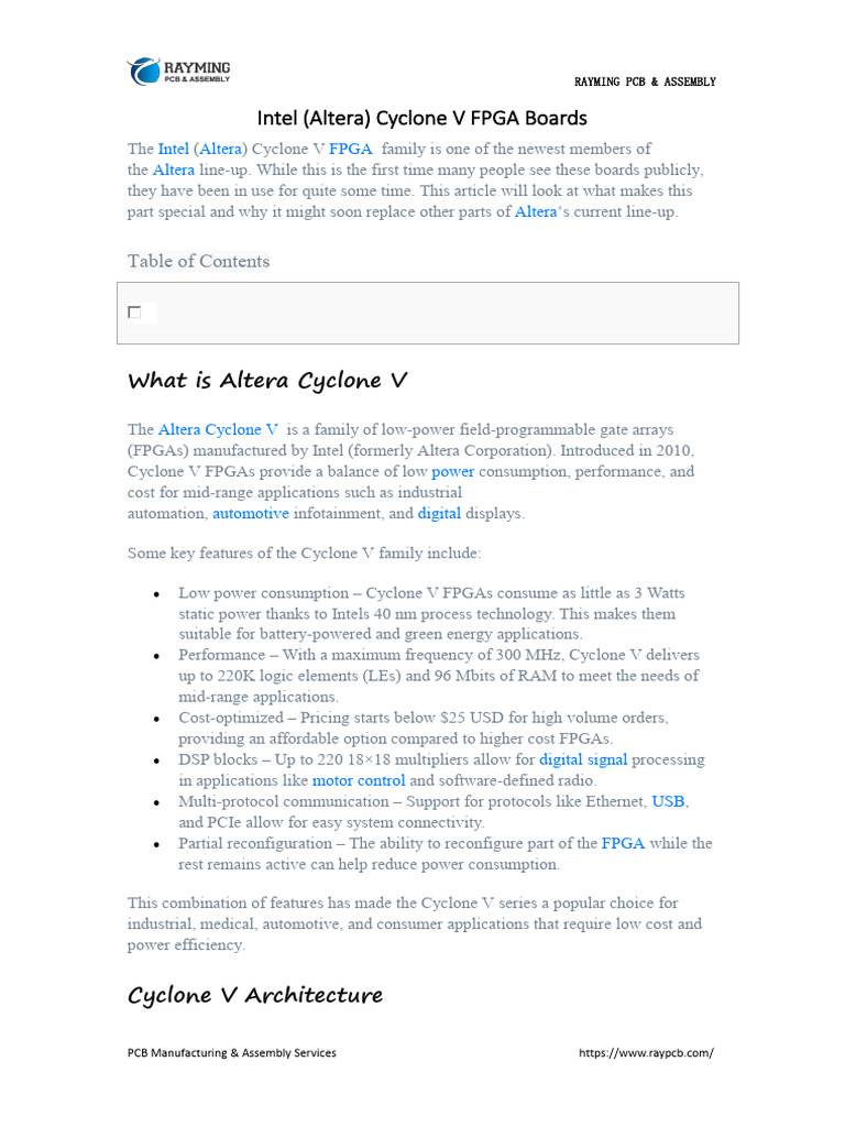 Intel (Altera) Cyclone v FPGA Boards | PDF | Field Programmable Gate Array | System On A Chip