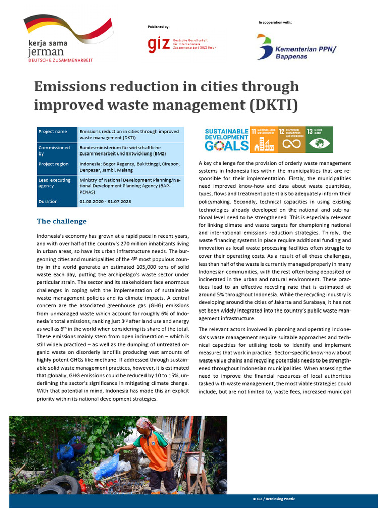DKTI Emissions Reduction Fact Sheet | PDF | Waste Management | Waste