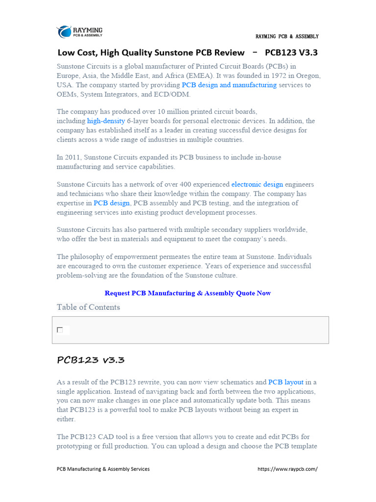 Sunstone PCB123: Design & Manufacturing Guide | PDF | Printed Circuit ...