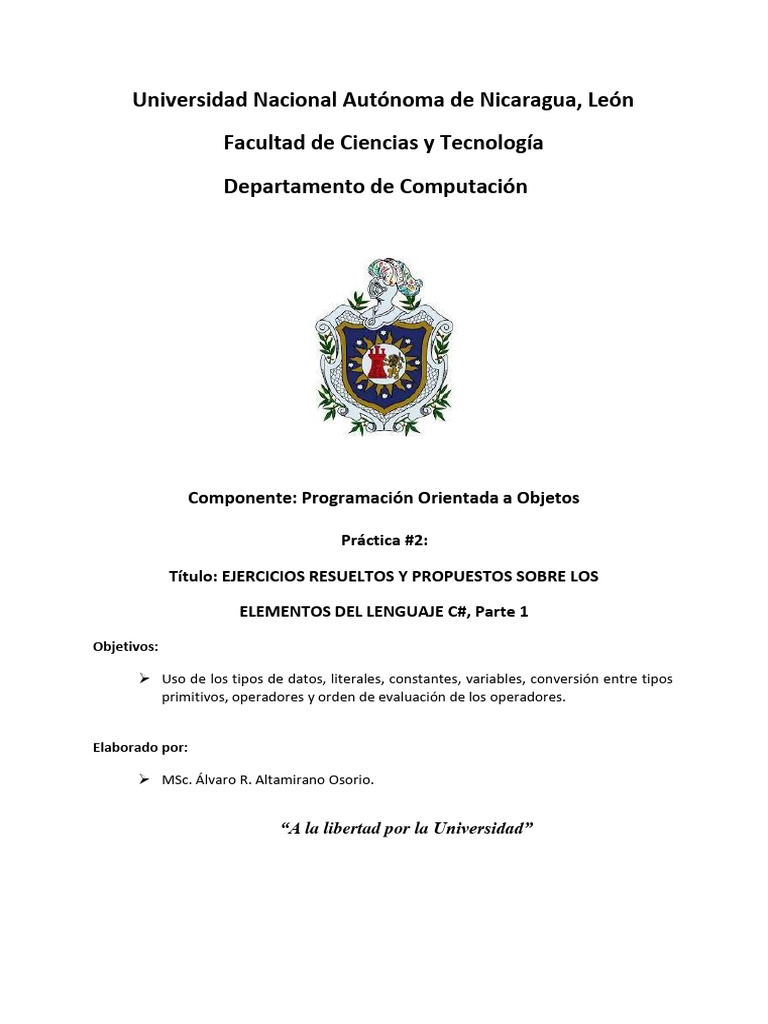 Practica 2 | PDF | C Sharp (lenguaje de programación) | Objeto (informática)