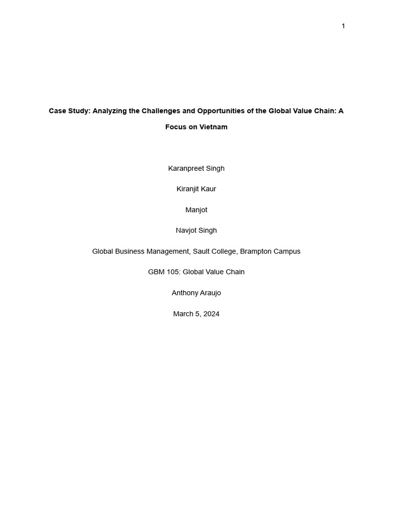 Case Study Report_Group 4 | PDF