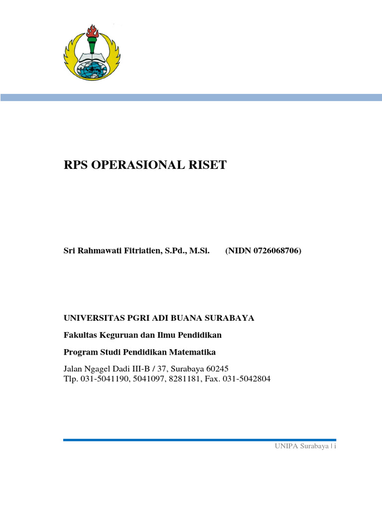 Operasional Riset Sri Rahmawati Fitriatien | PDF