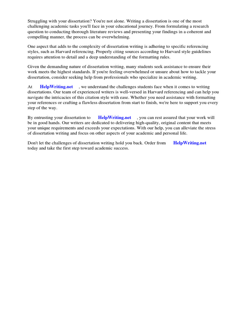 Harvard Reference Dissertation | PDF | Thesis | Citation