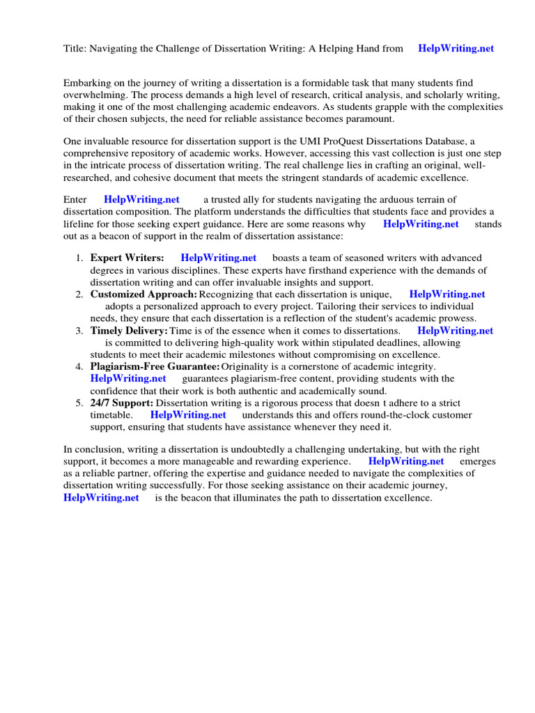 Umi Proquest Dissertations Database | PDF | Thesis | Publishing