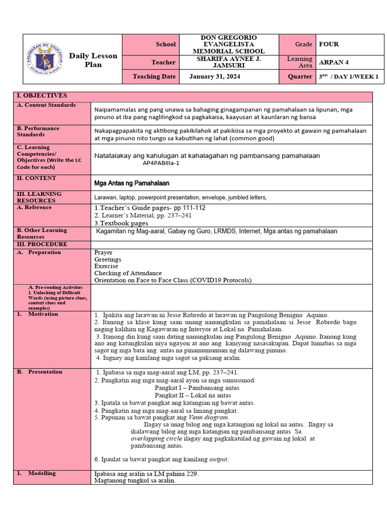 Q3 LP Ap Week 1 Day 1 3 | PDF