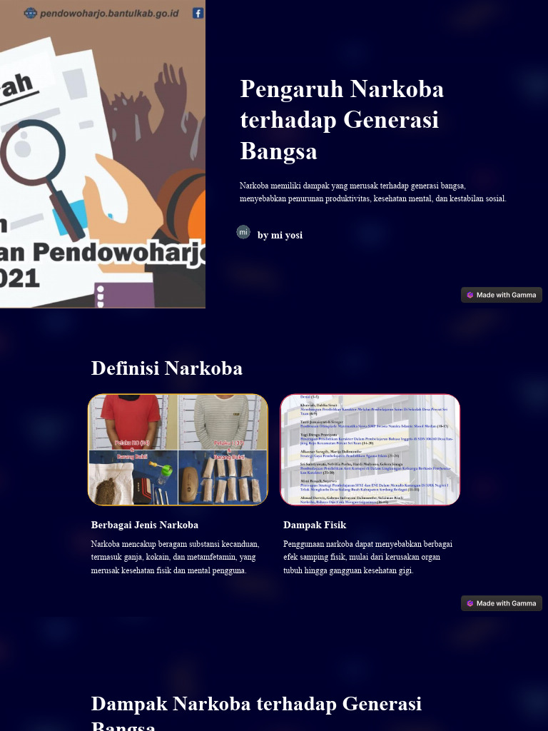 Pengaruh Narkoba Terhadap Generasi Bangsa | PDF