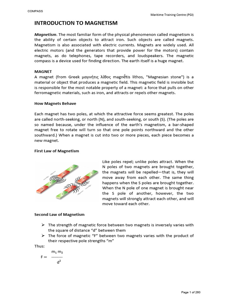 Compass For OOW Class III | Download Free PDF | Magnetism | Magnet
