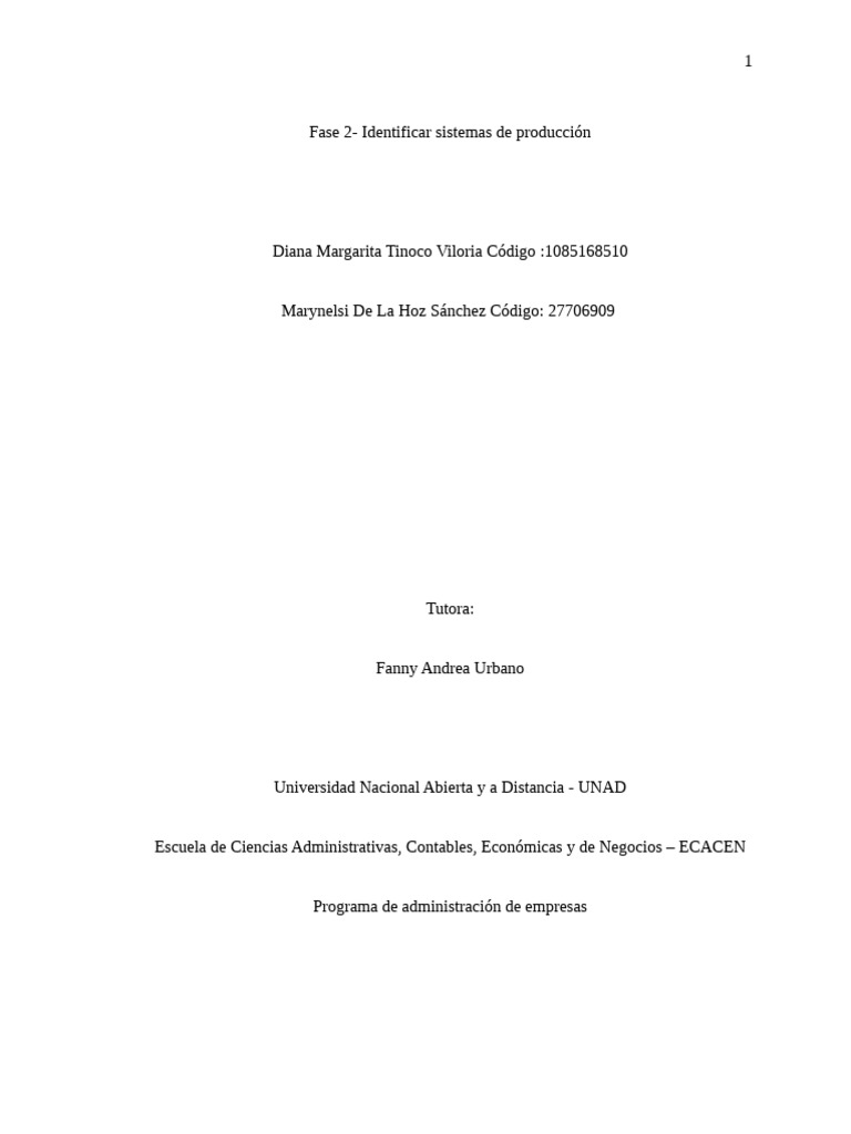 Fase 2 Identificar Sistemas de Producci N | PDF | Business | Marketing