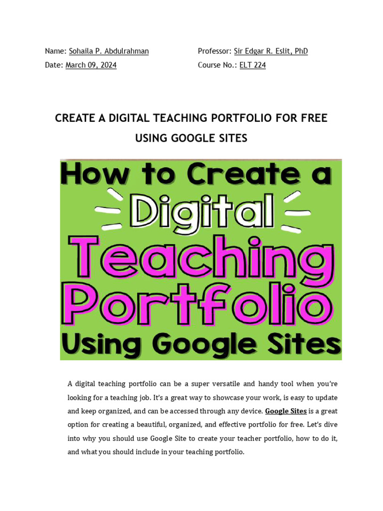 ELT-224 Week 10. Individual Task - Sohaila Abdulrahman | PDF | Computing