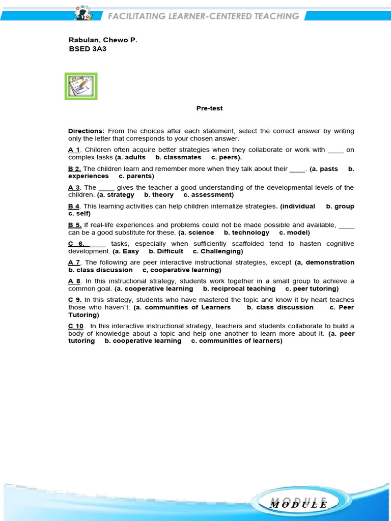 FLCT(Module 7 ) | PDF | Learning | Constructivism (Philosophy Of Education)