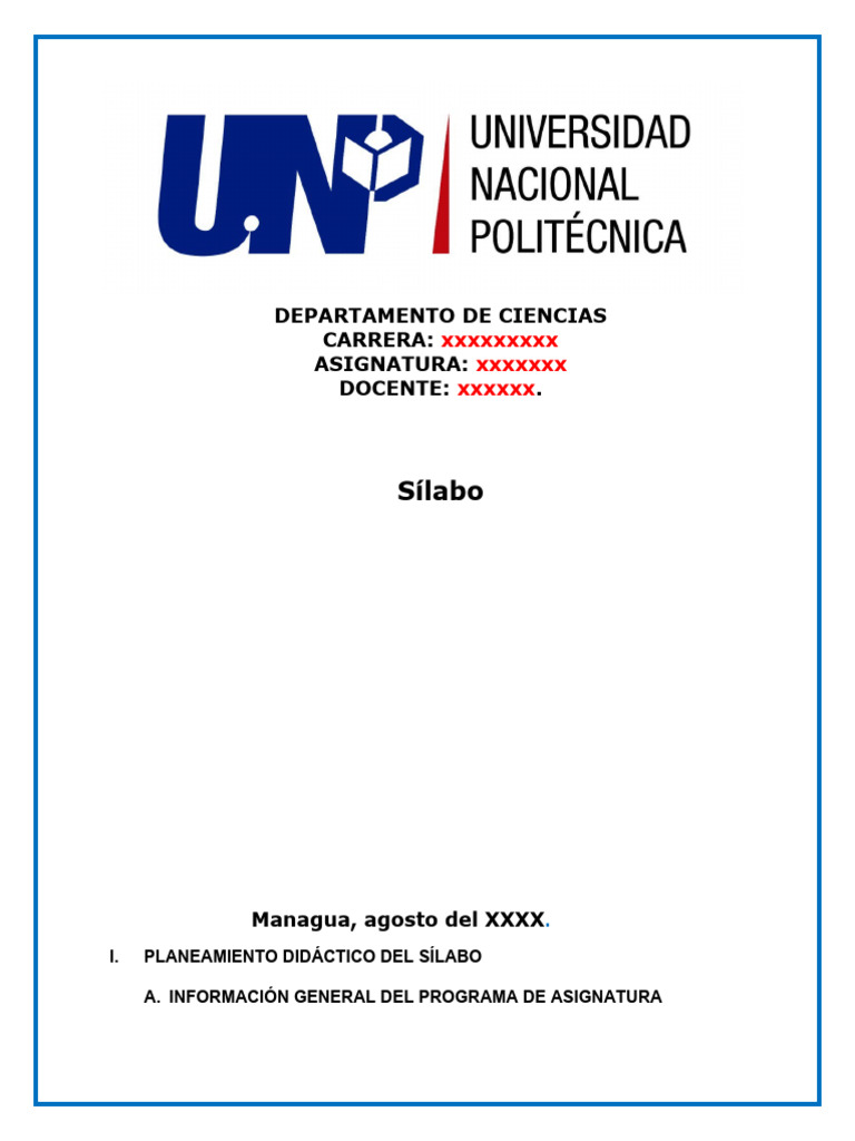 Formato Sílabo | PDF