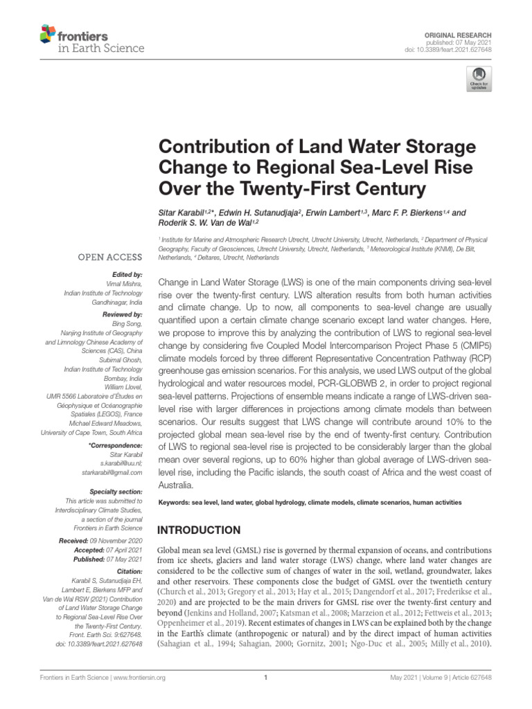 LWS_1 | PDF | Groundwater | Sea Level Rise