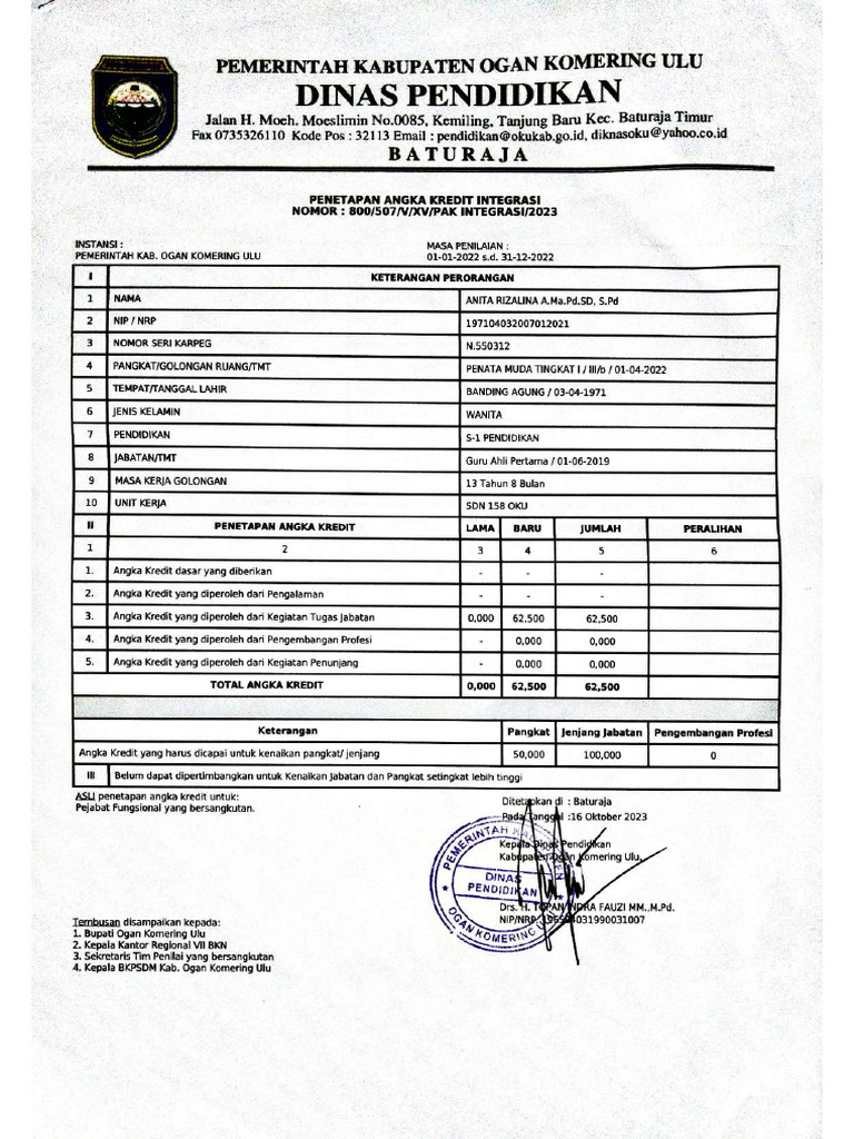 PAK Integrasi 2023 (Penilaian1-1-2022 - 31-12-2022) New | PDF