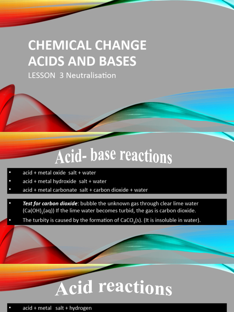 Lesson 3 Neutralisation Reactions | PDF | Titration | Chemistry