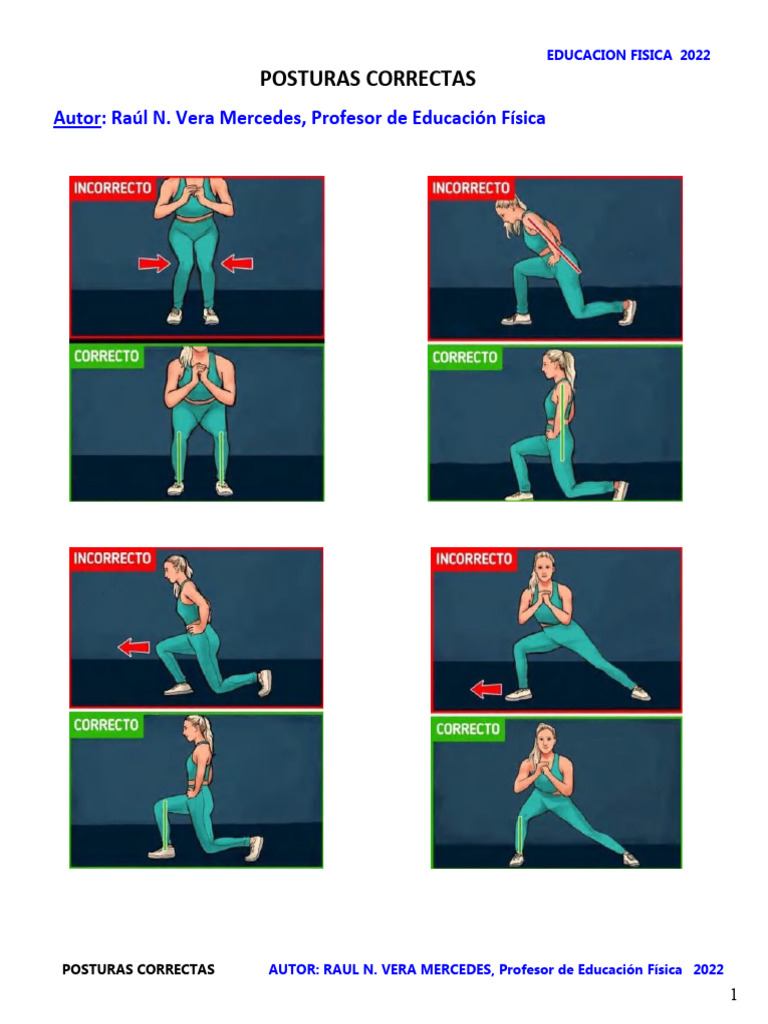 Posturas Correctas 2022 | PDF | Educación Física | Ejercicio físico