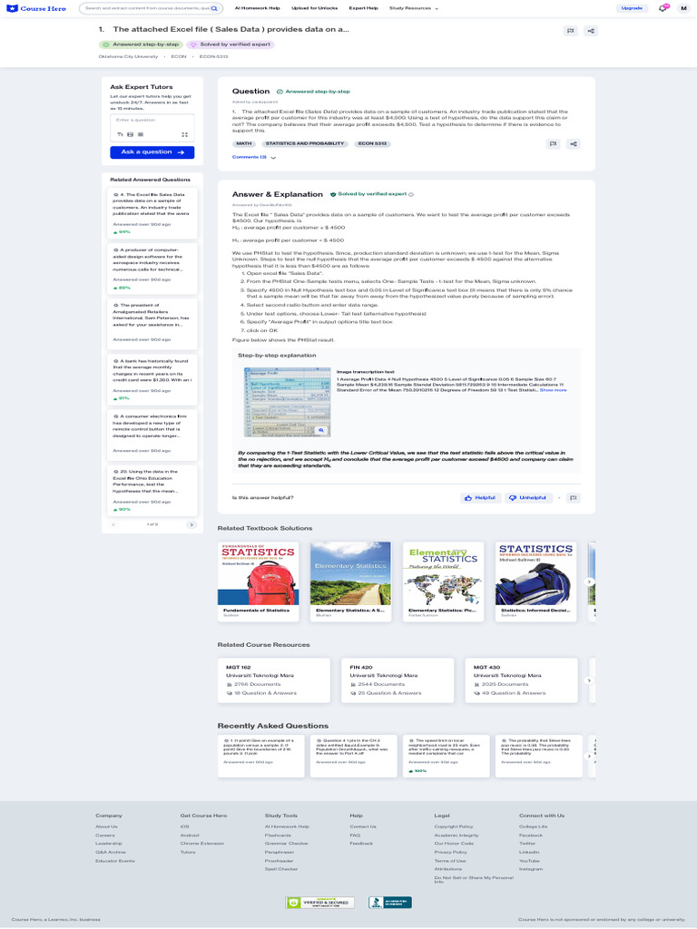 (Solved) 1.the Attached Excel File (Sales Data) Provides Data On A... ! Course Hero | PDF ...