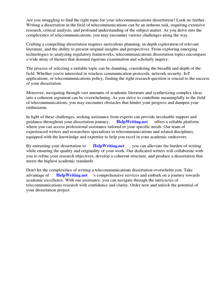 Telecommunications Dissertation Topics | PDF | Telecommunications | Radio