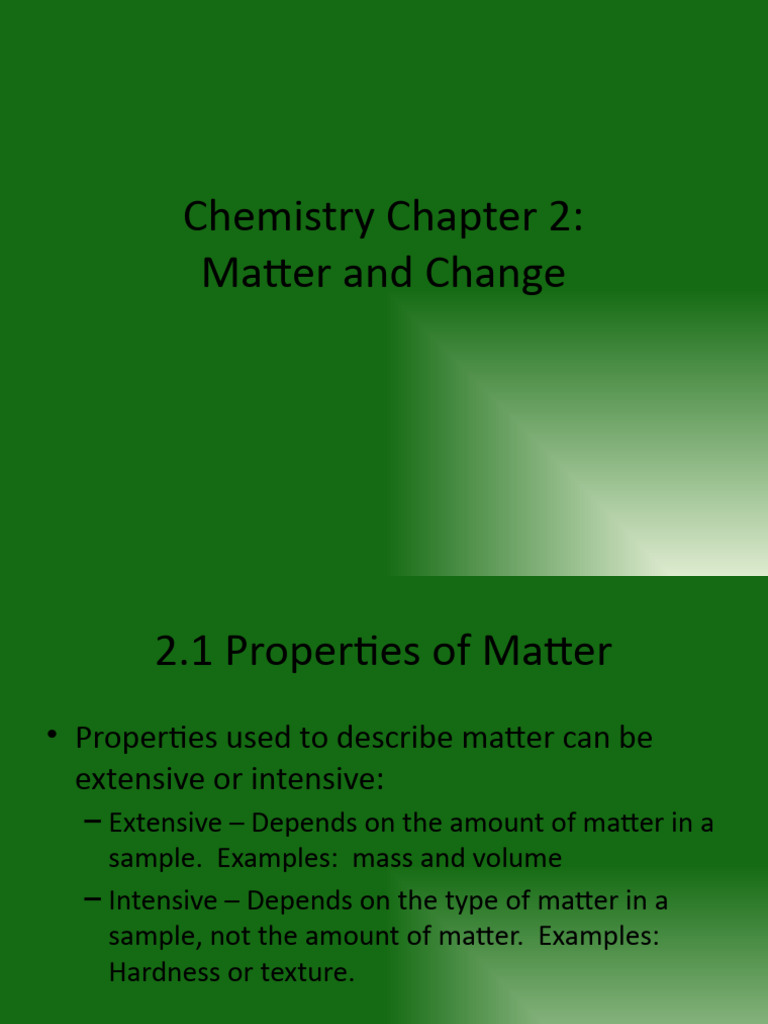 Chemistry Chapter 2 Notes | PDF | Mixture | Chemical Substances