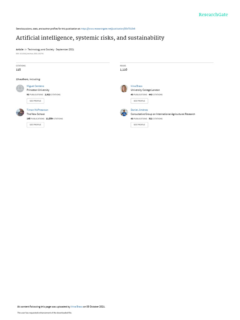 AS4 Artificial Intelligence Systemic Risk | PDF | Artificial ...