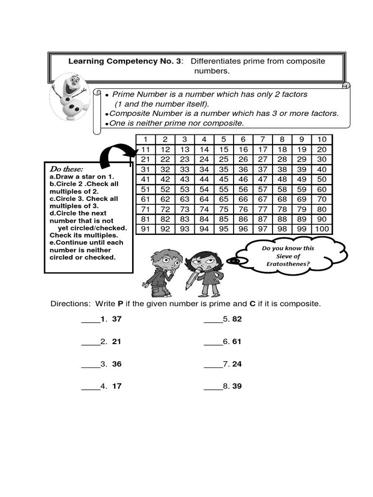 Prime vs Composite Numbers Quiz | PDF