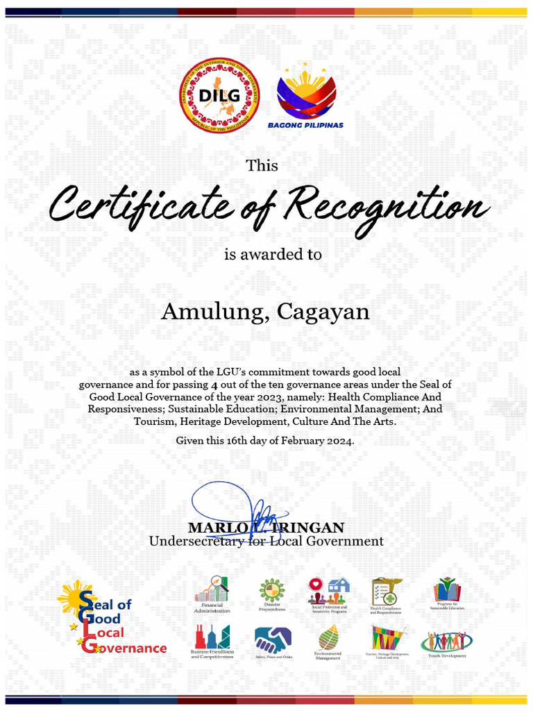 Amulung's 2023 Governance Achievements | PDF | Social Science | Travel