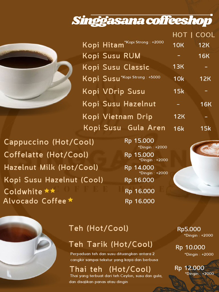 Hijau Minimalis Modern Daftar Menu Kafe Dan Kedai Kopi | PDF