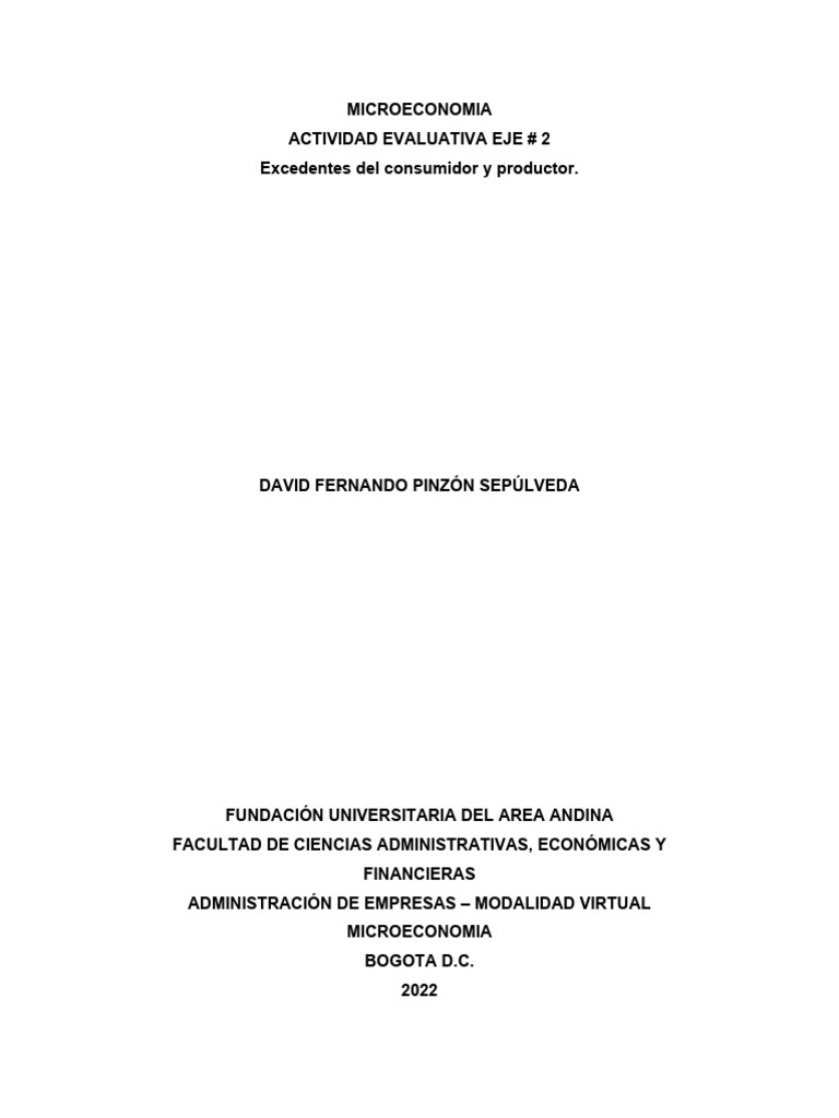 Excedentes Del Consumidor y Productor | PDF | Excedente económico ...