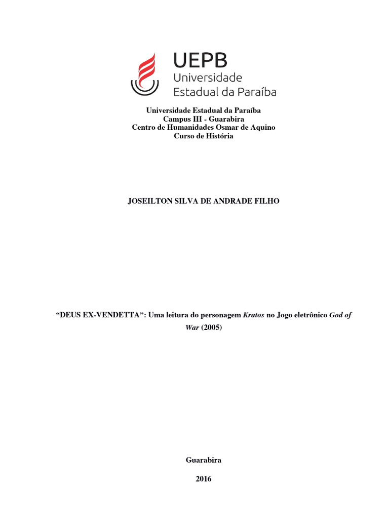 God of War - Facul Letras Resumo | PDF | Mitologia grega | Herói