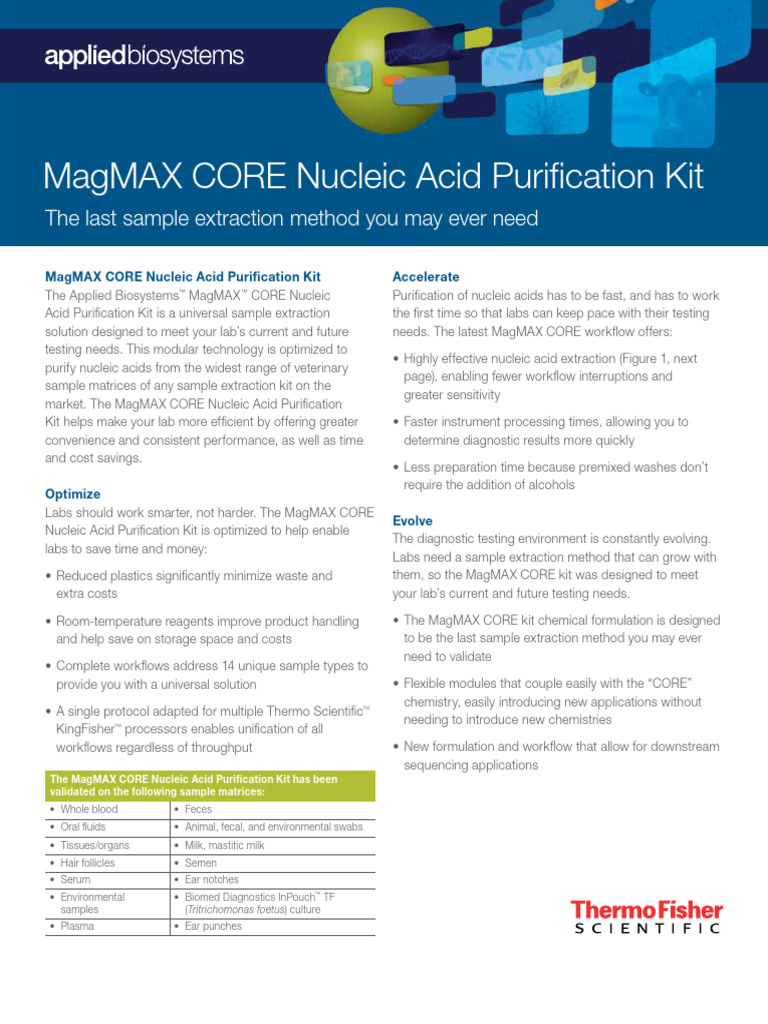 MagMAX Core Flyer | Download Free PDF | Dna | Bacteria
