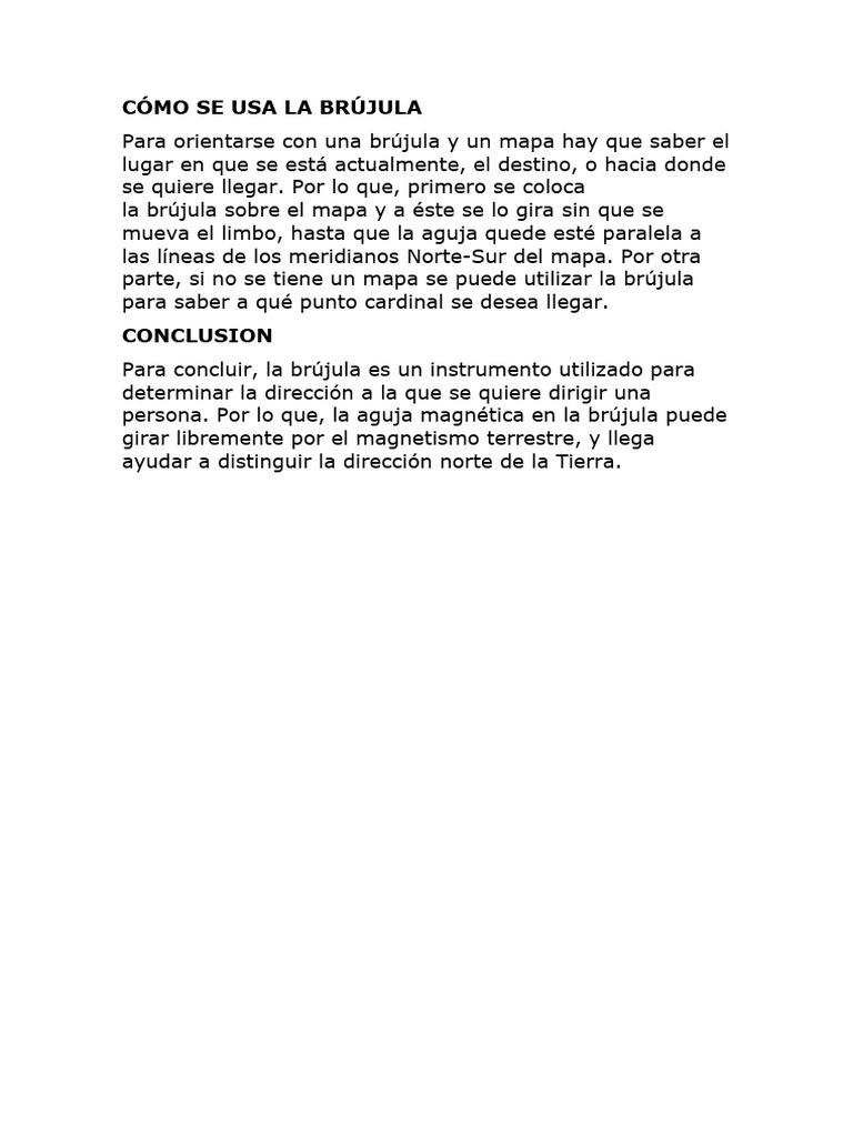 Uso y Conclusion de La Brújula | PDF
