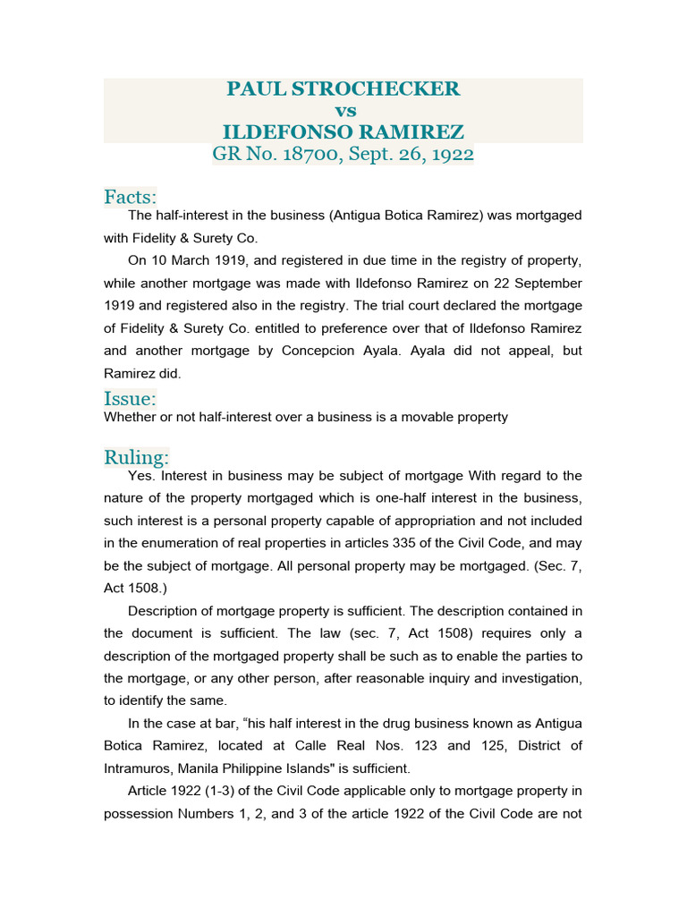 Case Digest STROCHECKER v. RAMIREZ | PDF