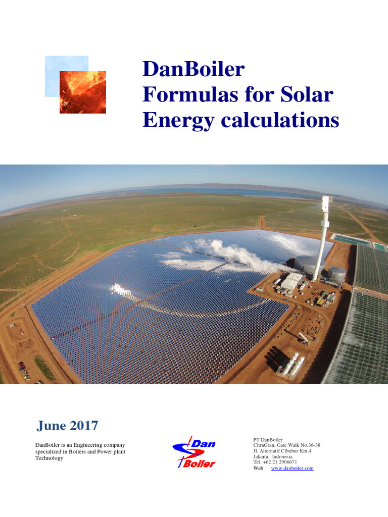 Formulas Solar Energy - June 2017 | PDF | Solar Energy