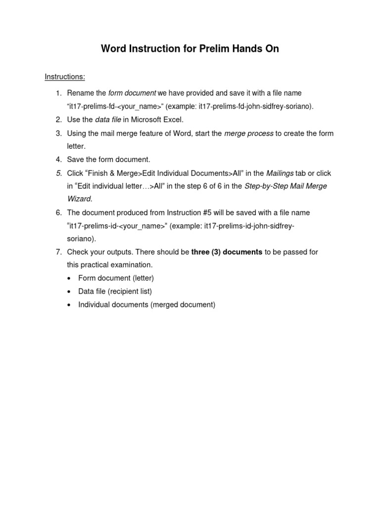 Word Instruction | PDF