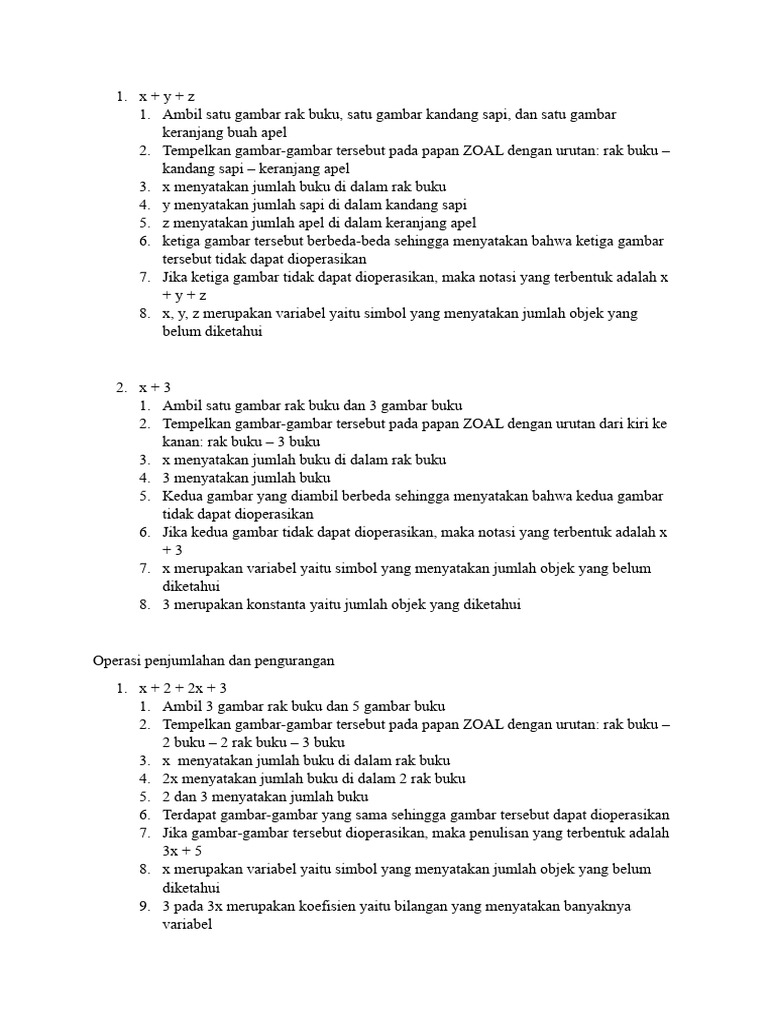 contoh soal ZOAL (Zona Aljabar) | PDF