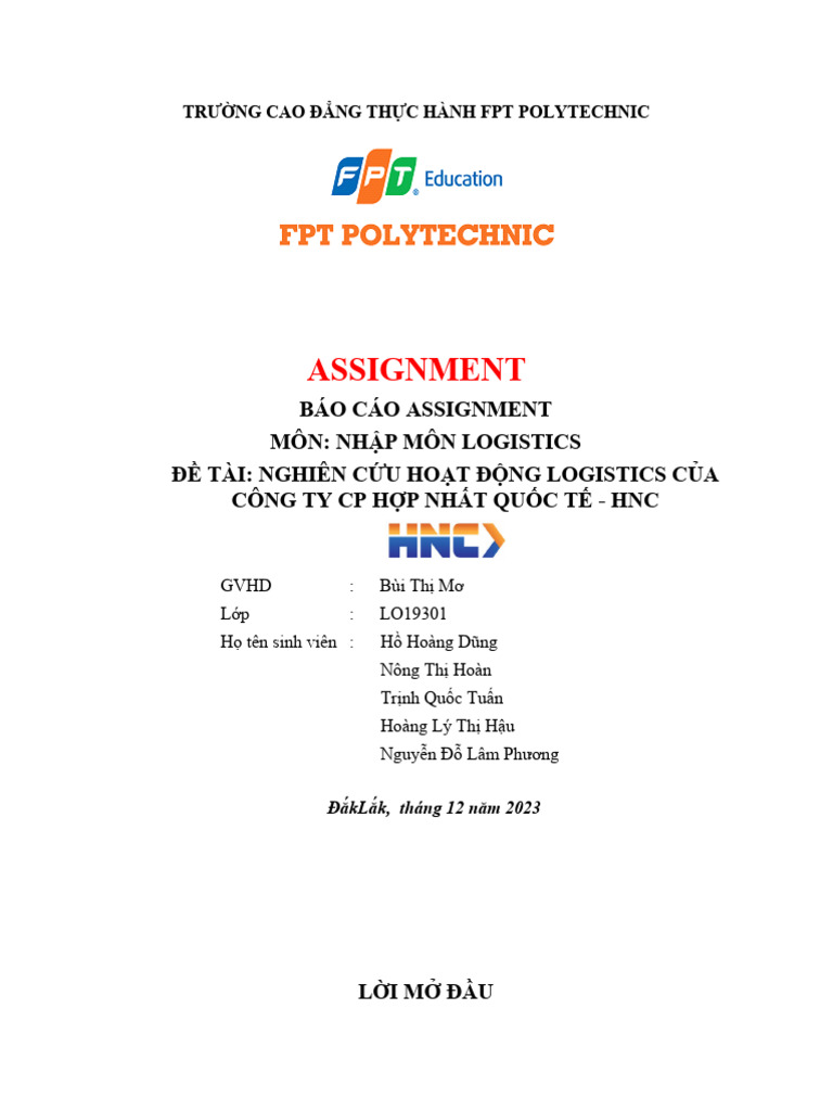 ASM_Logistics_nhom 4_Y3 | PDF